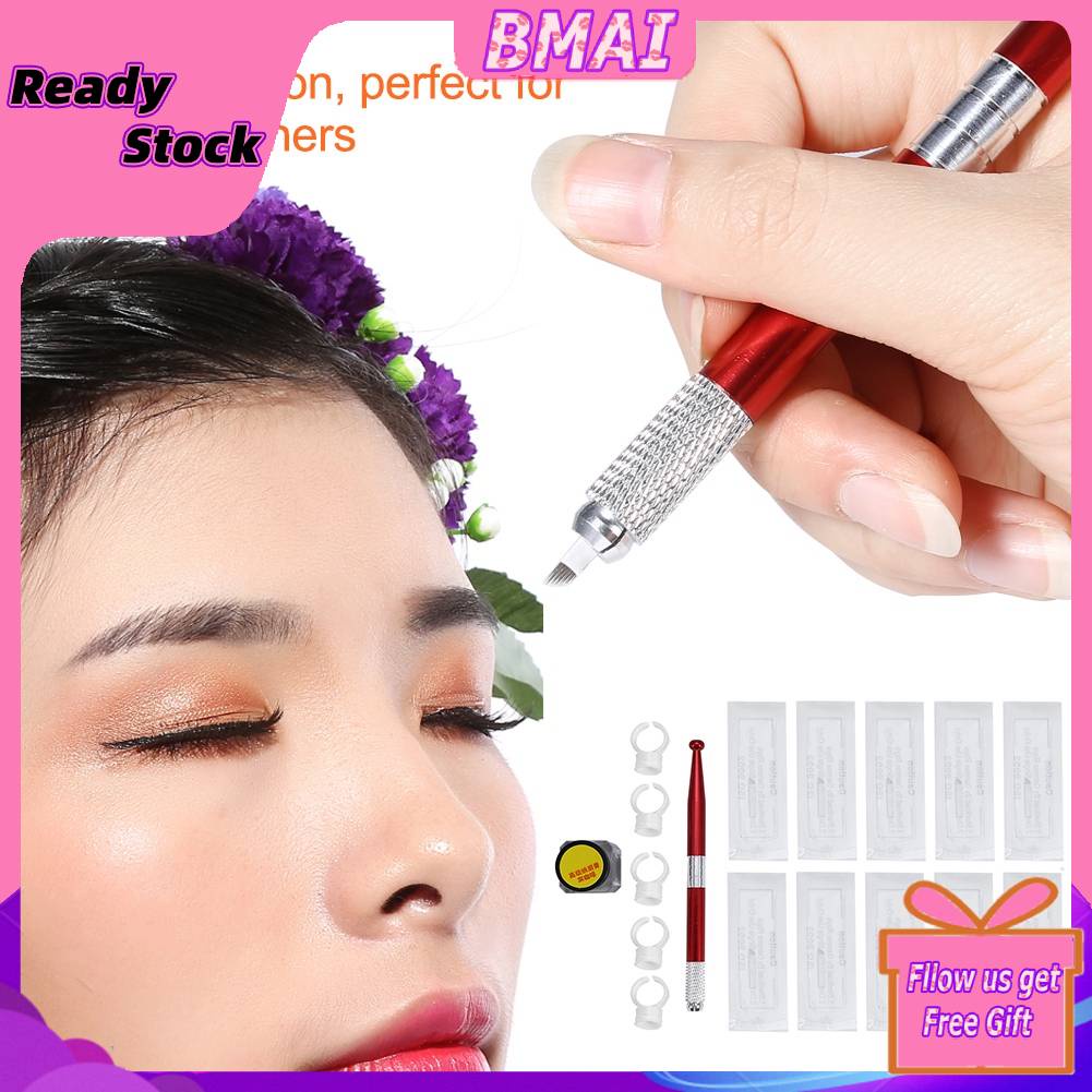 Permanent Makeup Kit Microblading Eyebrow Tattoo Practice Pen Needle ...