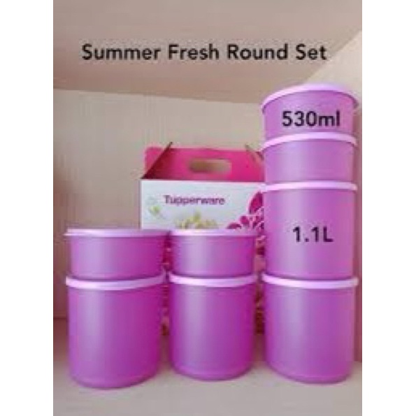 Tupperware Summer Fresh Round Set with box | Shopee Singapore