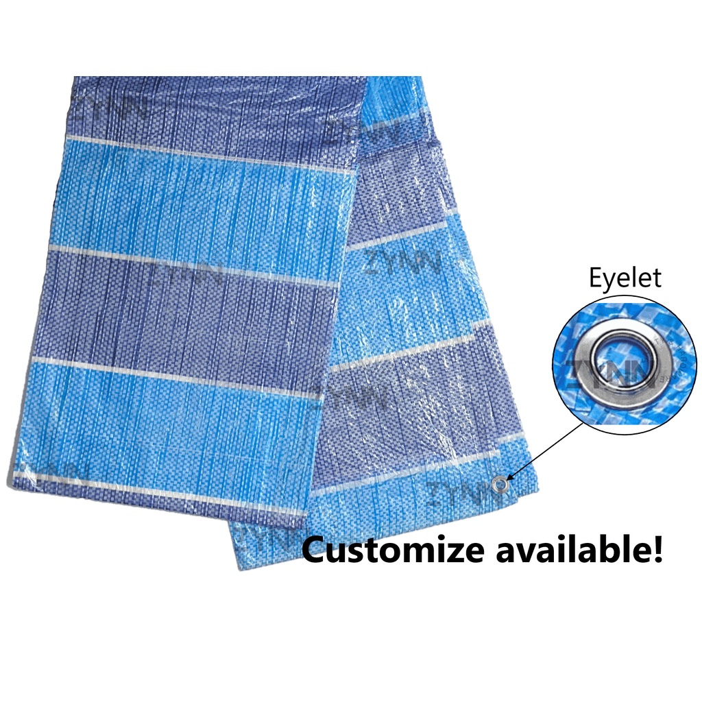 [SG STOCK] CANVAS Sheet Blue White Tarpaulin Strong And Tightly Fabric ...