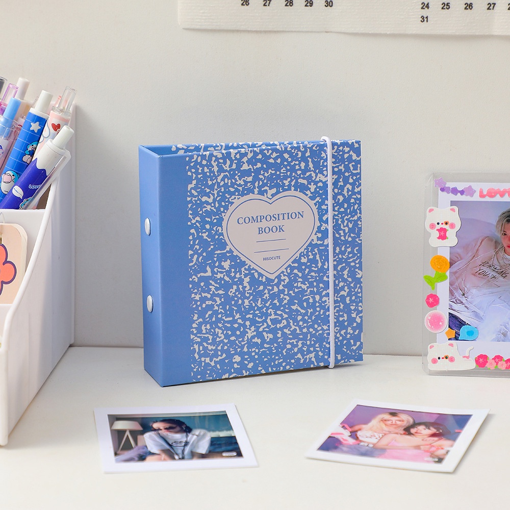 Korean Photocard Binder 3-Ring Black Composition Binder Photocard Album ...