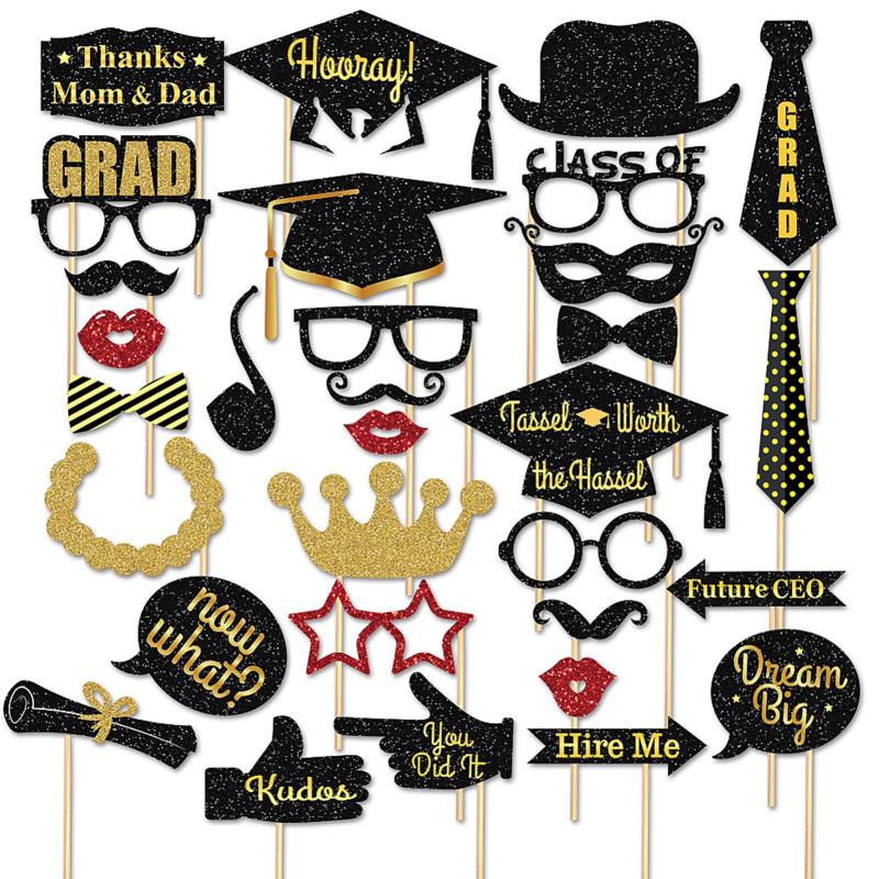 Chibel Set of 31 Graduation Photo Booth Props Graduation Photo Props ...