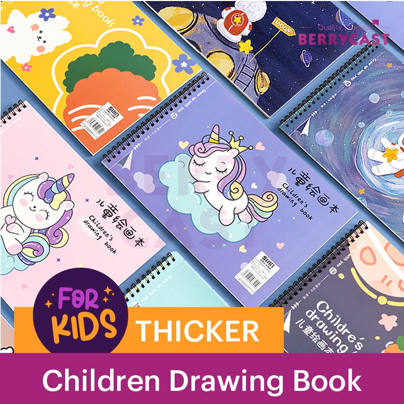 Drawing Book Art Blank Paper For Kids Perforated Sketchbook Unicorn ...