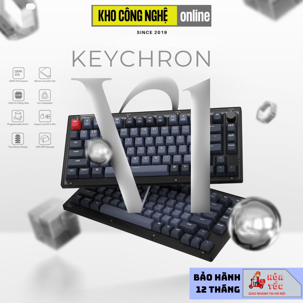Keychron V1 Custom QMK Mechanical Keyboard (Genuine Product) | Shopee ...