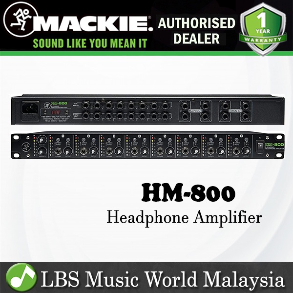 Mackie HM-800 8 Channel Headphone Amplifier Headphones Amp (HM800 HM 800) | Shopee Singapore