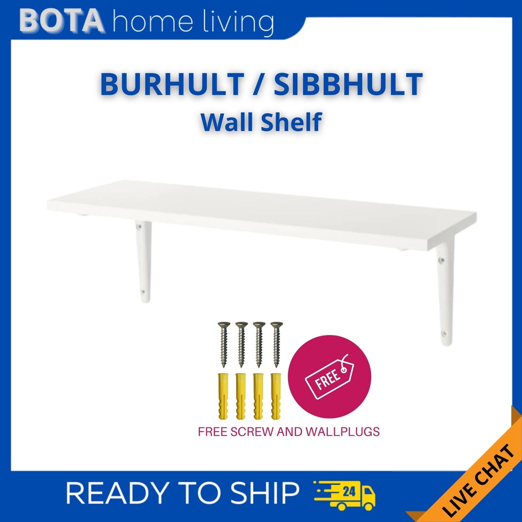 IKEA BURHULT SIBBHULT WALL SHELF WHITE RAK DINDING FLOATING RACK SHELF ...