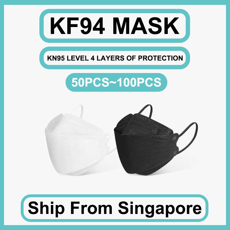[SG Local Seller] korean mask KF94 black mask disposable 3D face mask ...