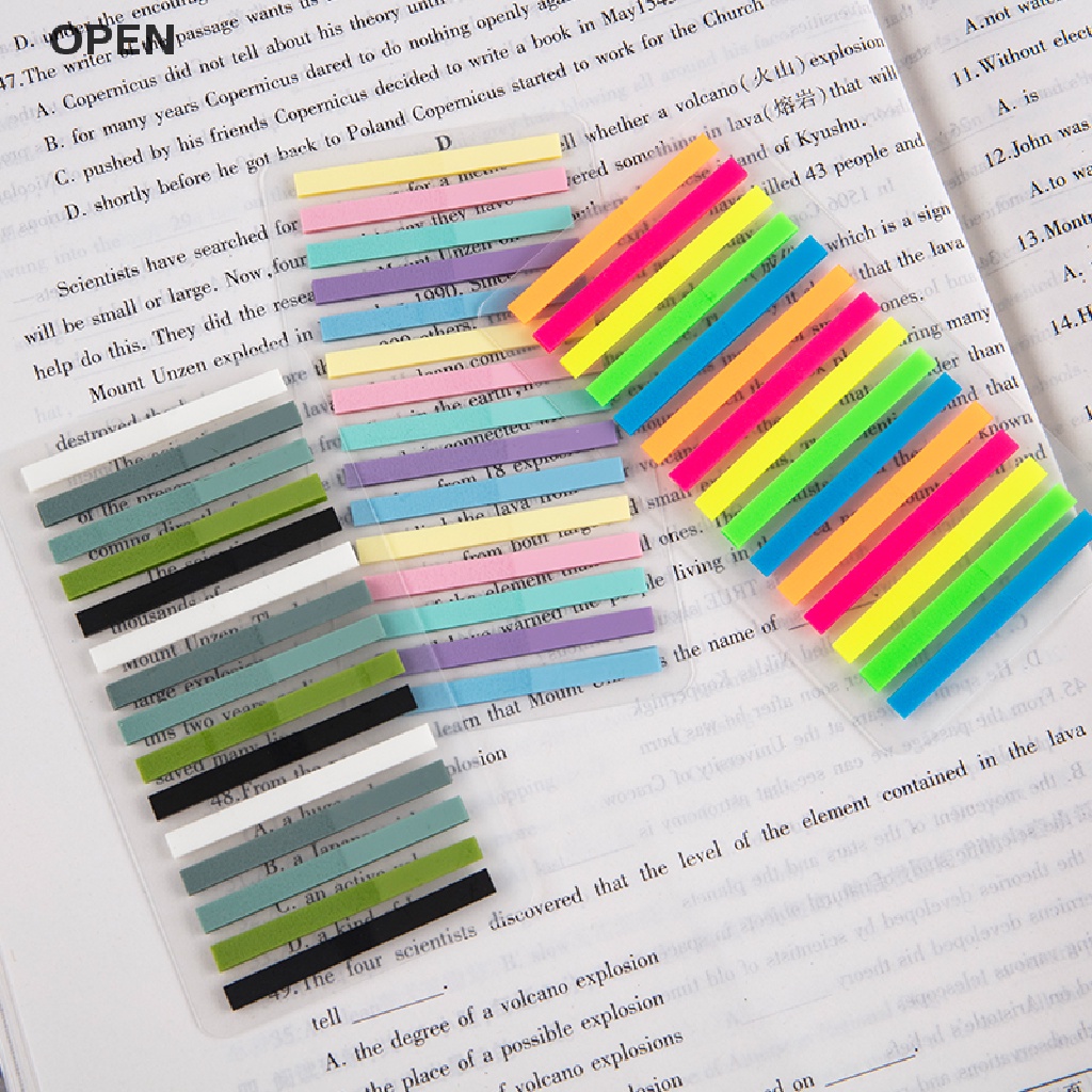 op 300PCS Color Stickers Transparent Fluorescent Sticky Note Flags Very ...