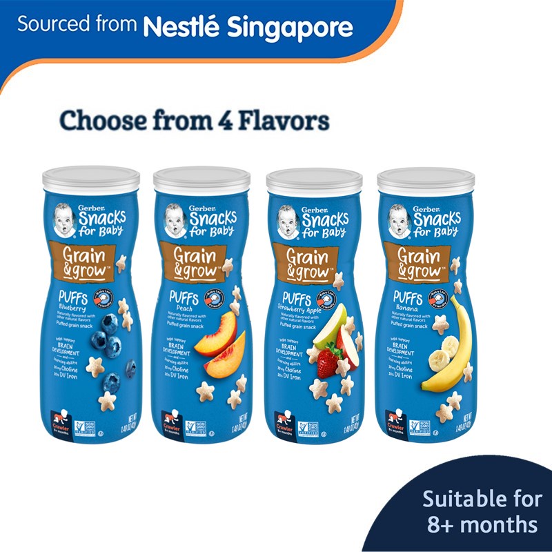 Gerber Puffs Grain Baby Snack Assorted (42g) | Shopee Singapore