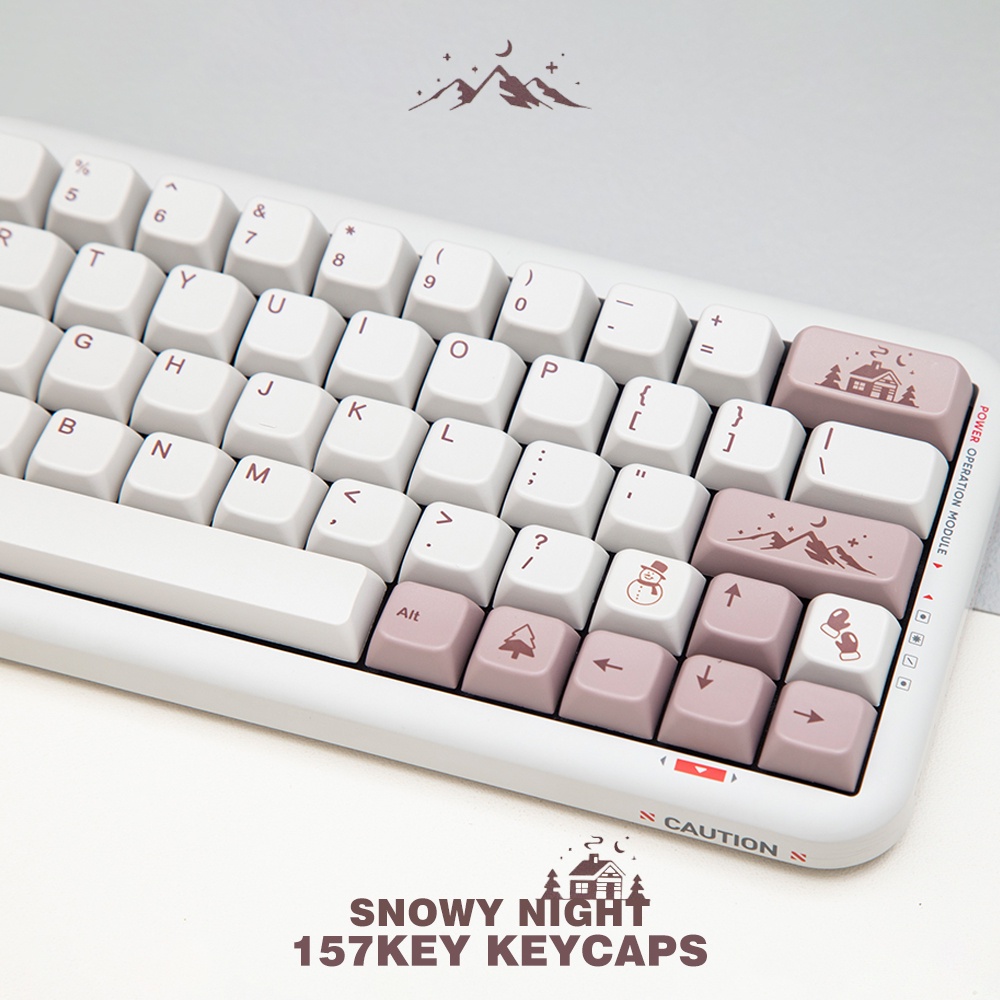 MDA Profile Snowy Night Keycaps 157keys PBT Compatible Gateron Cherry ...