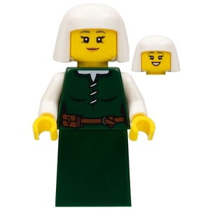 Original Lego Castle - Female Peasant (Dark Green Skirt, White ...