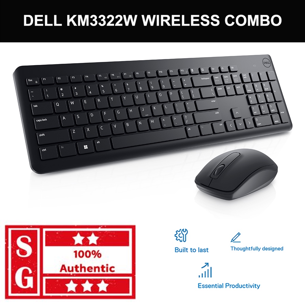 Dell Wireless Combo Keyboard and Mouse US English KM3322W Spill ...