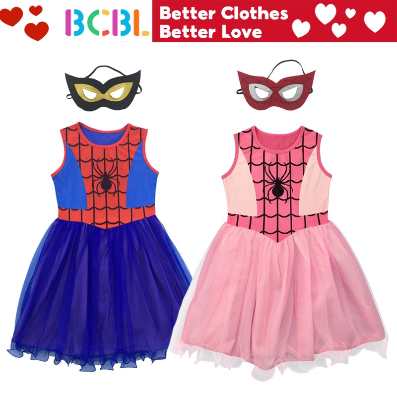 BCBL Spiderman Kids Girl Dress Halloween Party Dress 3-9 Years Blue ...