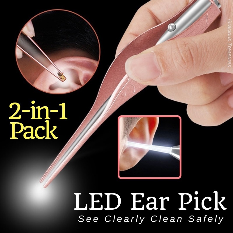 LED Ear Pick / Twizzlers 2 in 1 Pack See Clearly Clean Safely of Your ...
