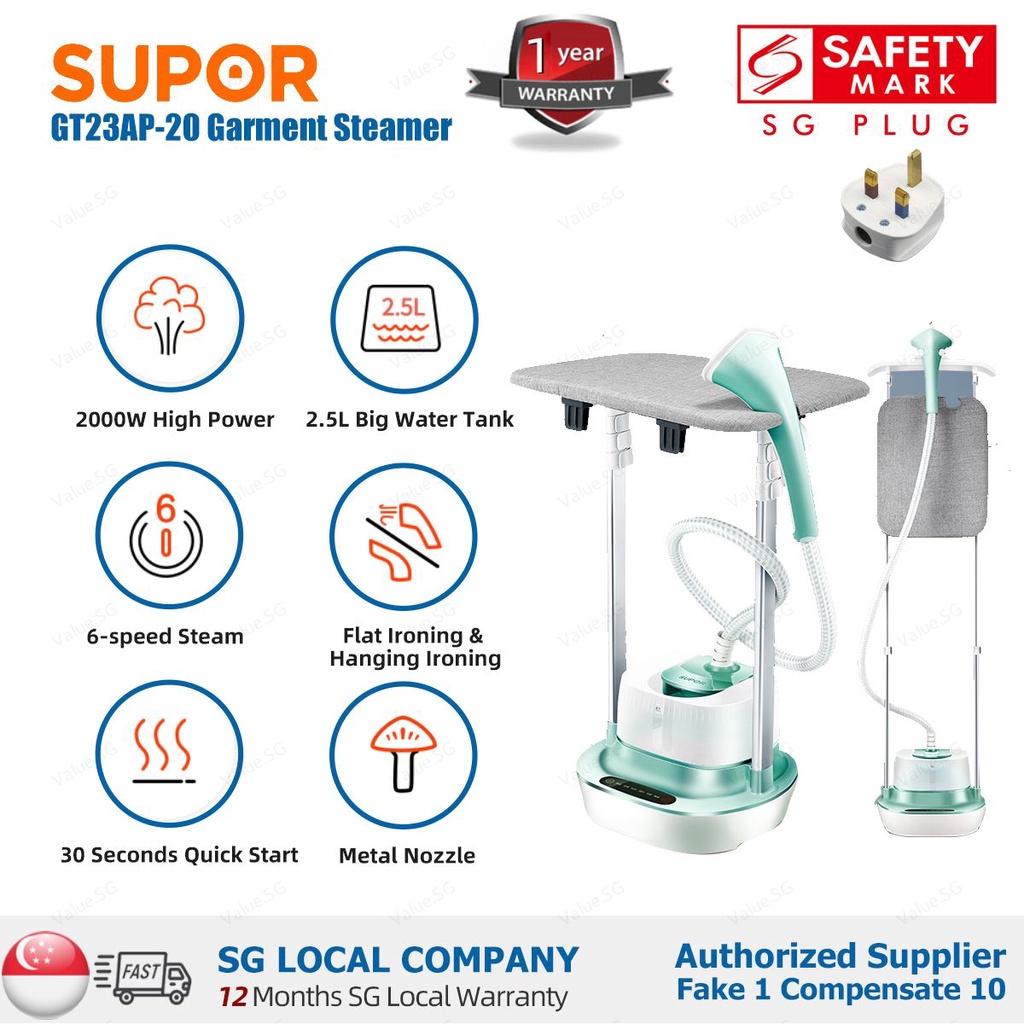 Supor GT23AP-20 Twin-rod Garment Steamer with Board/ Vertical & Flat ...