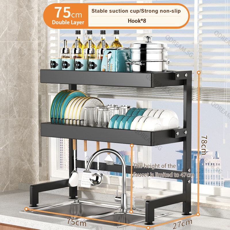 YOULITE Kitchen Sink Rack Stainless Steel Sink Organizer Kitchen ...