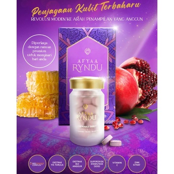 OOS AFYAA RYNDU 30 Tablets For Skin Whitening Chewable Tablet Wellous ...