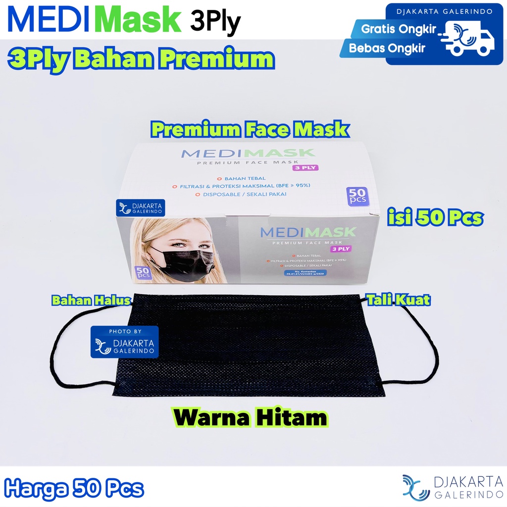 Medi MASK 3ply Premium Earloop MASK contains 50 Pcs | Shopee Singapore