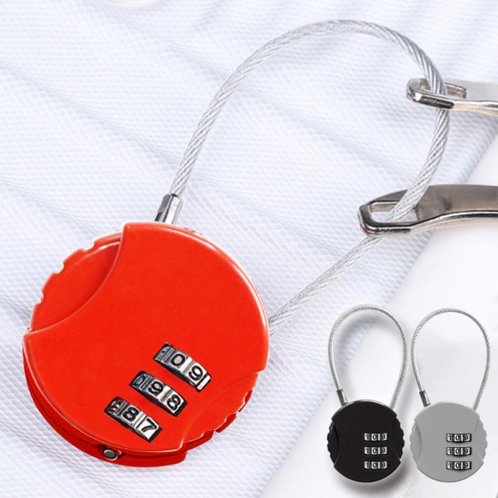 Steel wire 3 Dial Digit Password Combination Padlock Suitcase Luggage ...