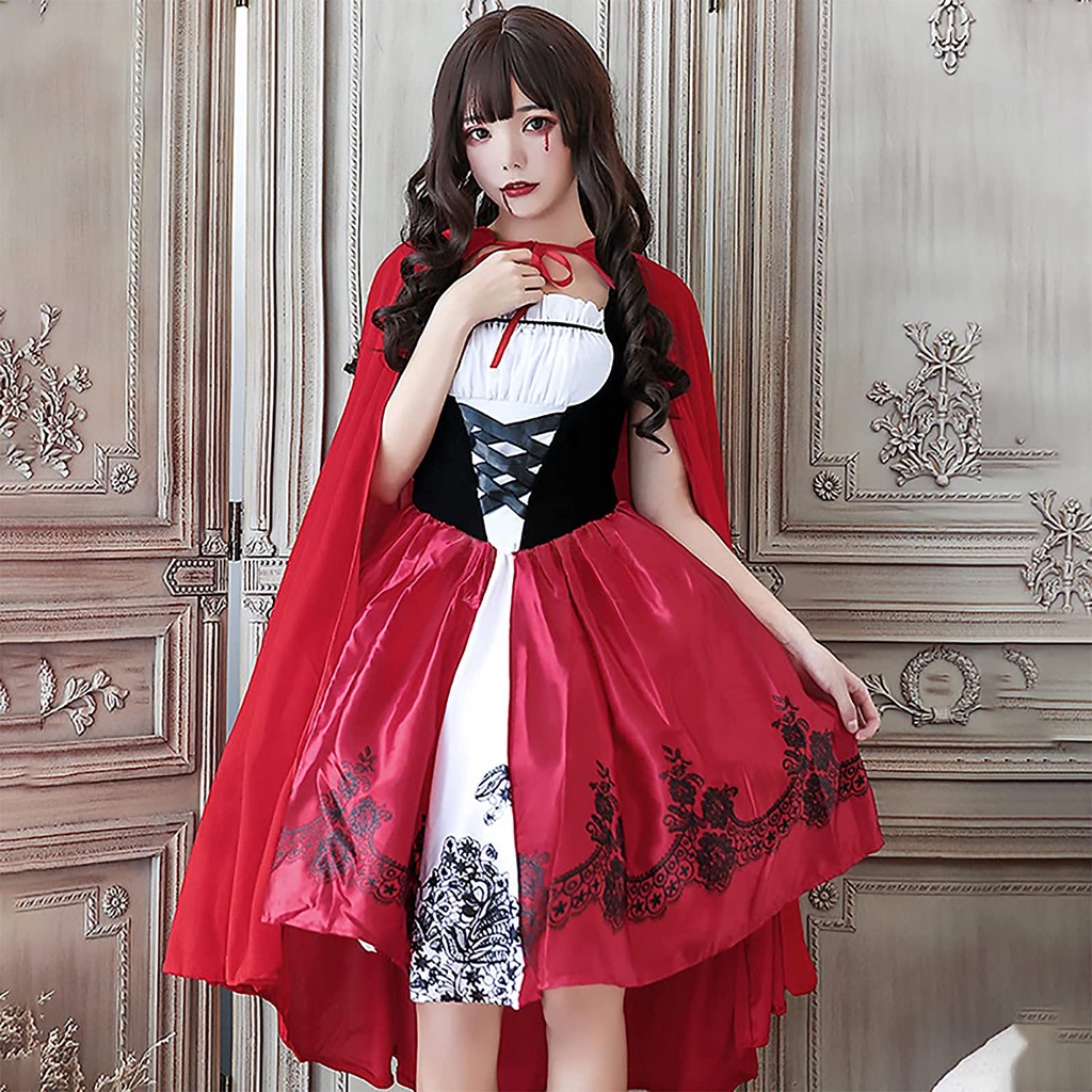 SS.Lambda Little Red Riding Hood Halloween Cosplay Costume Costume (L ...