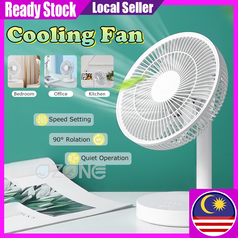 USB Rechargeable Table Fan 3600mAh Desktop Fan 4 Speed Adjustable Mini ...