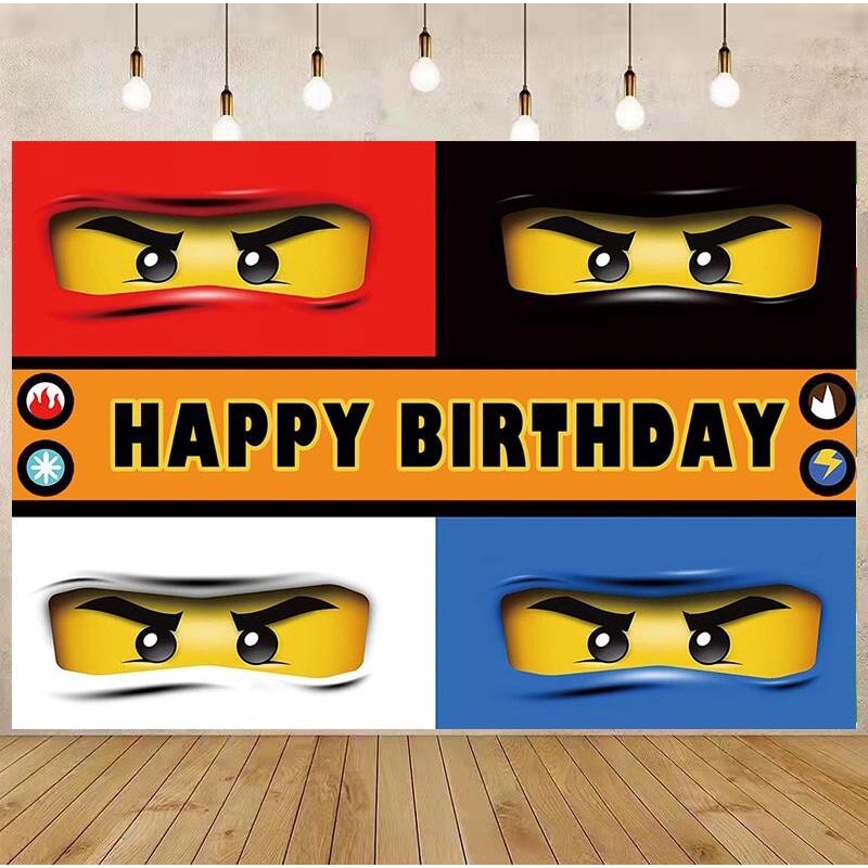 Ninjago Backdrop Ninja Birthday Party Supplies Ninja Themed Backdrop ...