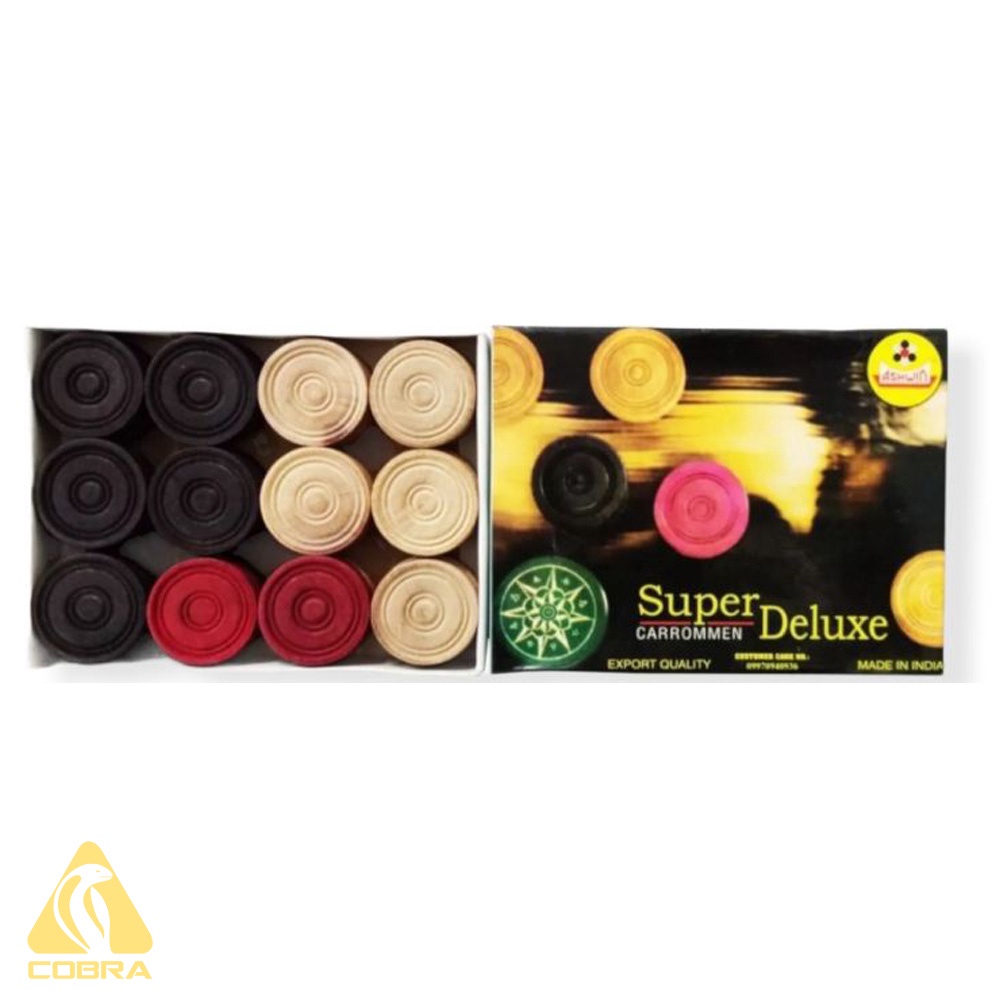 Ashwin Carrom Men Carrom seed coin Wooden SUPER DELUXE/KING SUPER ...
