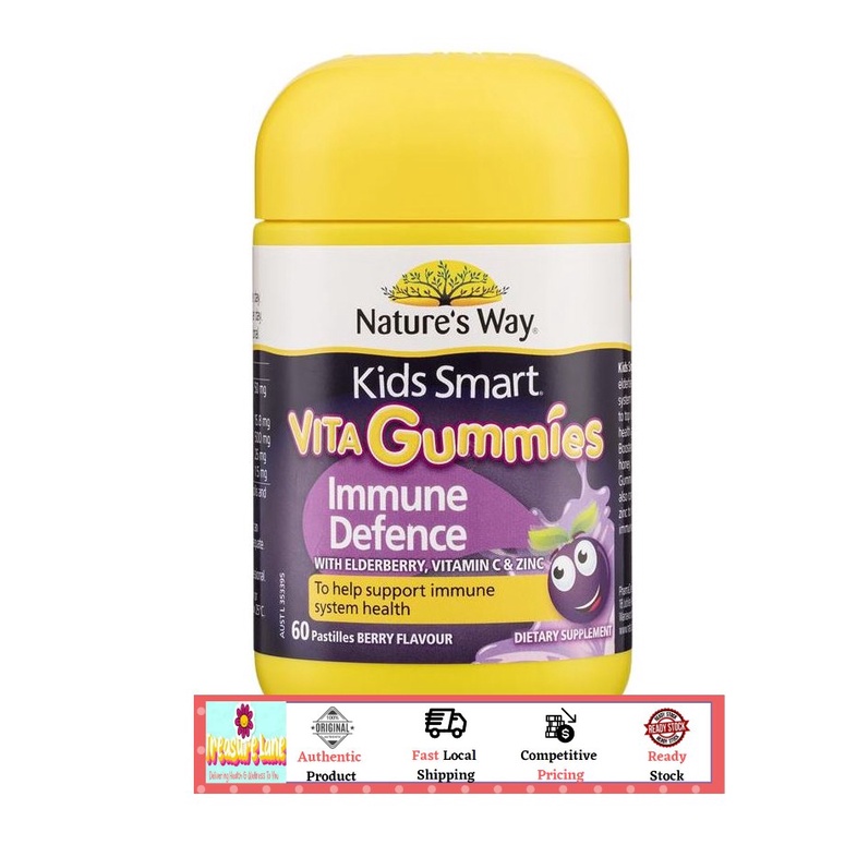 Nature's Way Kids Smart Vita Gummies Immune Defense Cold & Flu Immunity ...
