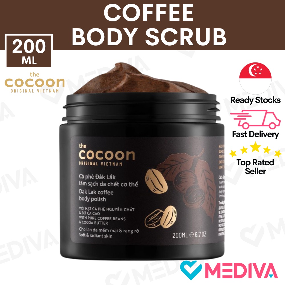 Coffee Body Scrub 200ml | Vegan Body Polish Exfoliate to Hydrate and ...