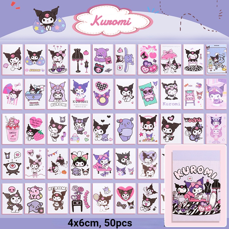 Sanrio Mini Sticker Book Cute Kuromi Washi Paper Stickers DIY Notebook ...