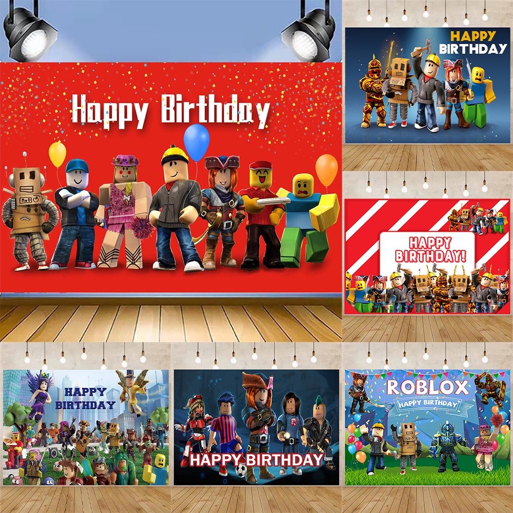 birthday party Roblox 150*210CM Birthday Party Backdrop Decorations ...