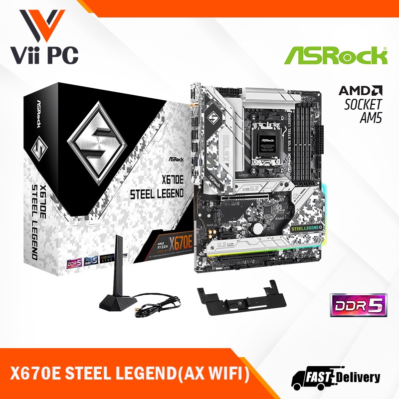 ASROCK X670E Steel Legend AX Wifi motherboard , DDR5 support, onboard ...
