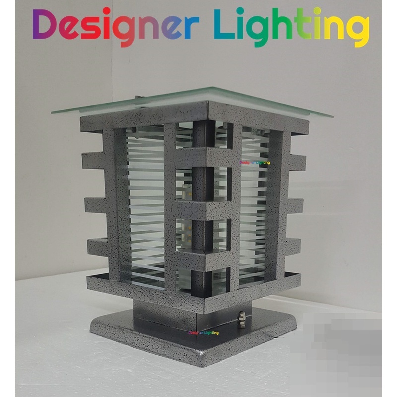 Designer Lighting set with LED Bulb Outdoor Pillar Light Outdoor Gate ...