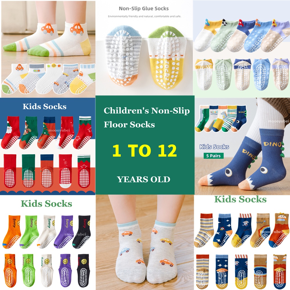 5 Pairs Baby Fashion Car Series Cotton Anti-Slip Socks Kids/Cotton ...