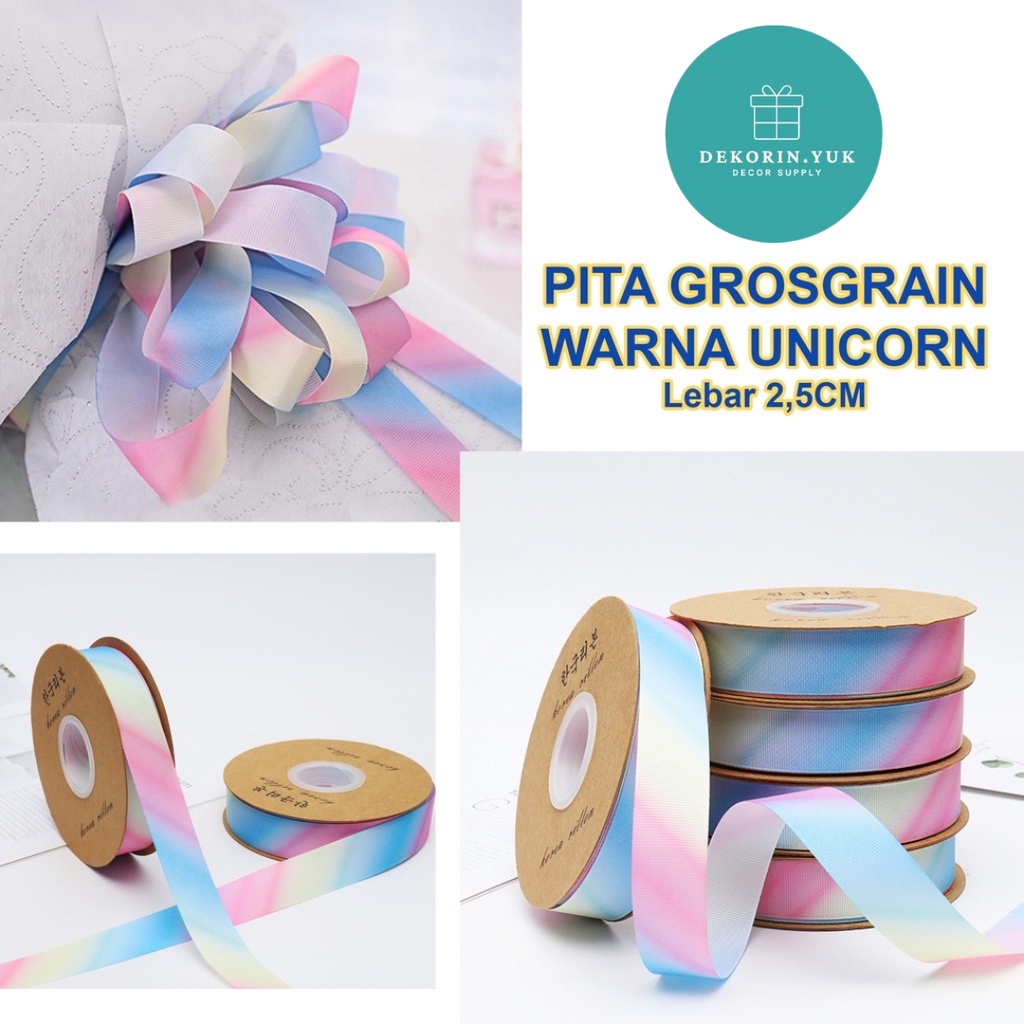 UNICORN COLOR RIBBON GIFT RIBBON FLOWER RIBBON BOUQUET RIBBON (CHLWSD ...