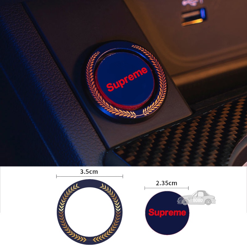 Modified Car One-click Start Button Emblem Sticker Auto Engine Ignition ...