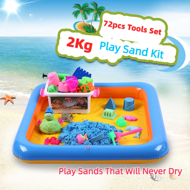 72pcs Tools Set 2kg Kinetic Play Sand Kits for Kids Children Toy ...