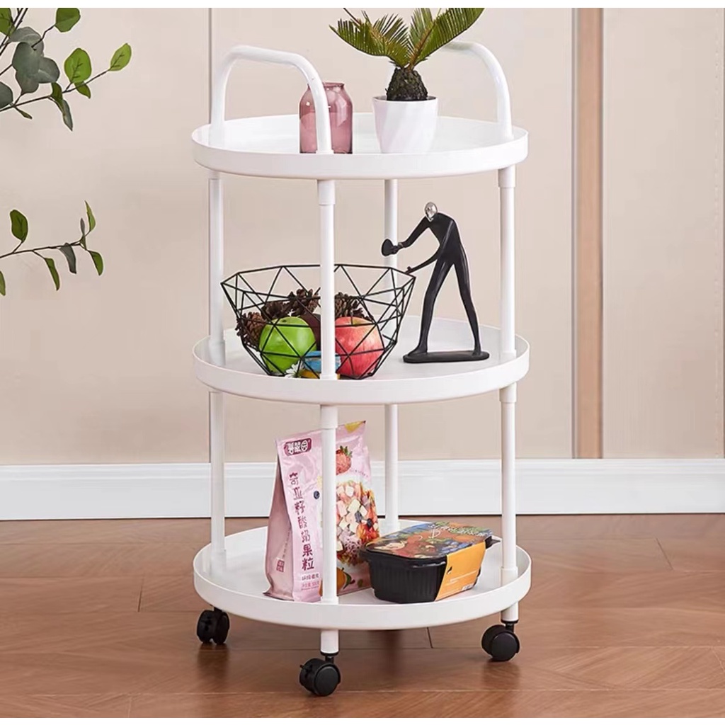 Trolley Kitchen Trolley Rolling Utility Cart Home Storage Shelf Wheels ...