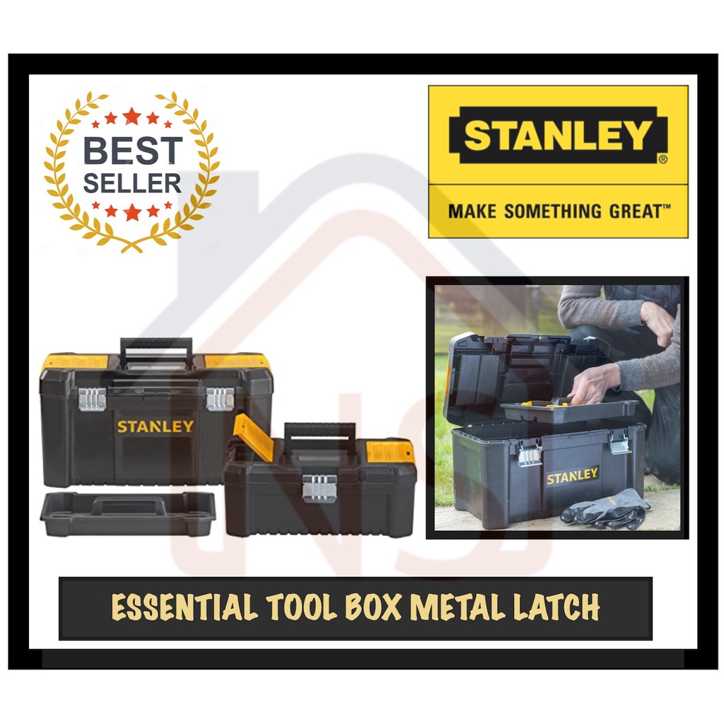 STANLEY Essentials Toolbox Metal Latch Tool Box Organizer STST1-755 ...