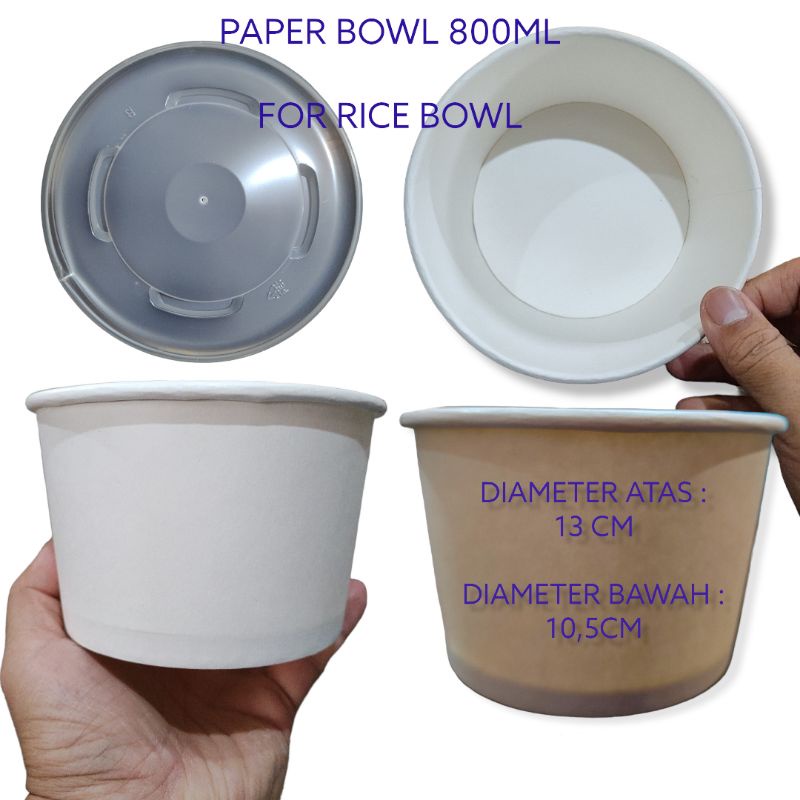 PAPER BOWL // PAPER BOWL 800 ML HIGH 9CM// RICE BOWL FOR SALE // PAPER ...