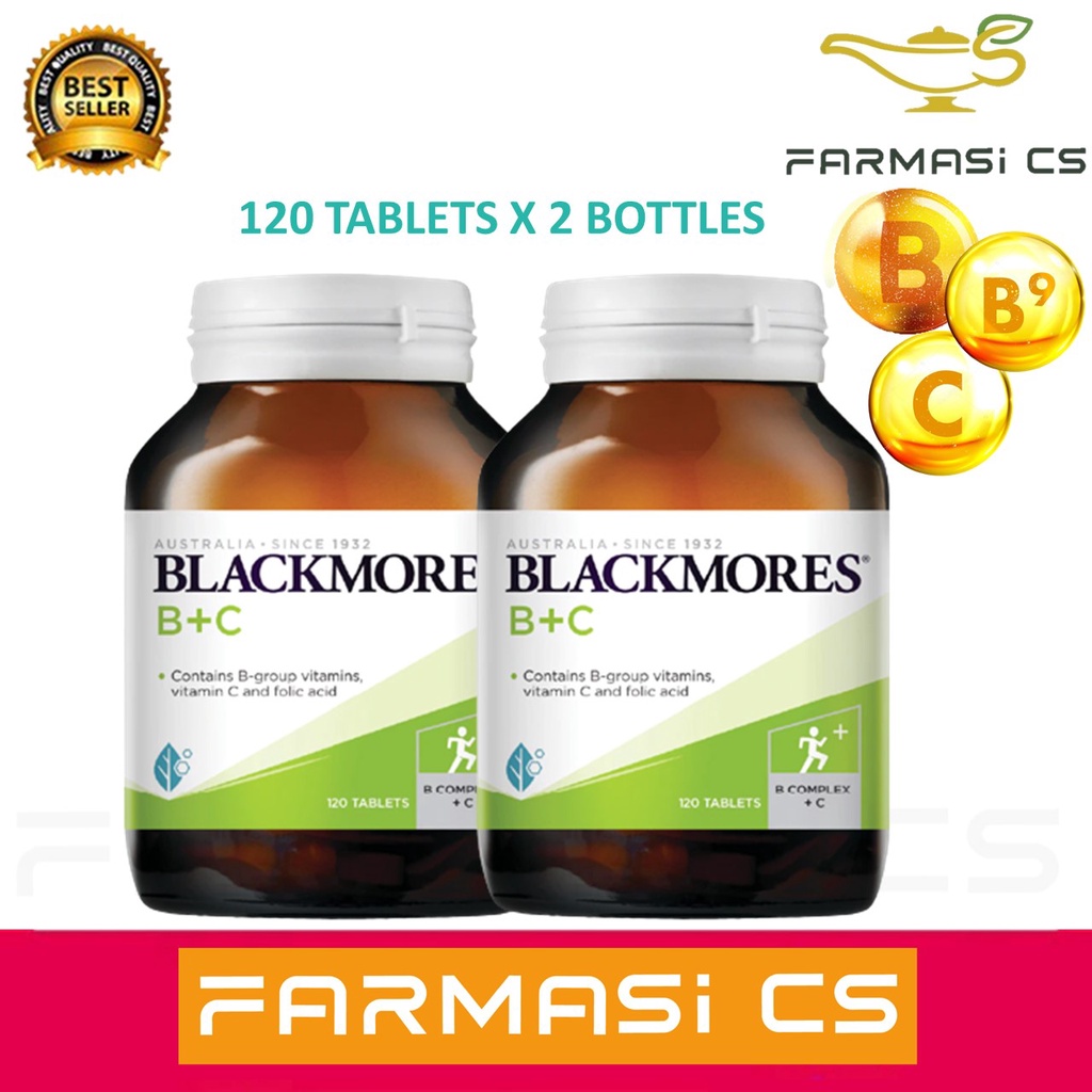 Blackmores Vitamin B + C 120 tablets x 2 bottles (TWIN) EXP:06/2025 ...