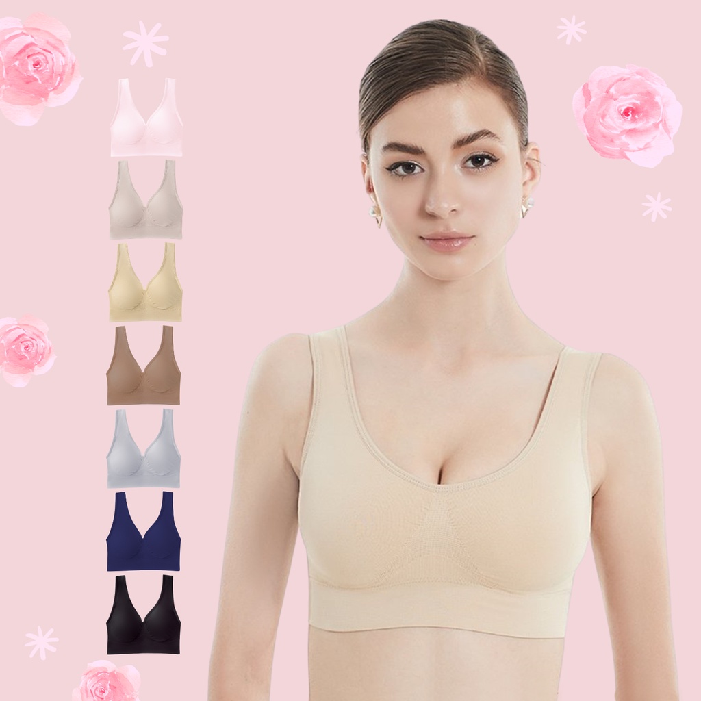 Cherilon Seamless Bra Underwear Cherry Nylon Without Frame Reduce Back Pain Shoulder Tight Fit ...