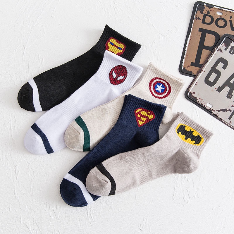 Marvel Comics Heroes General Socks Cartoon Iron Man Captain America ...