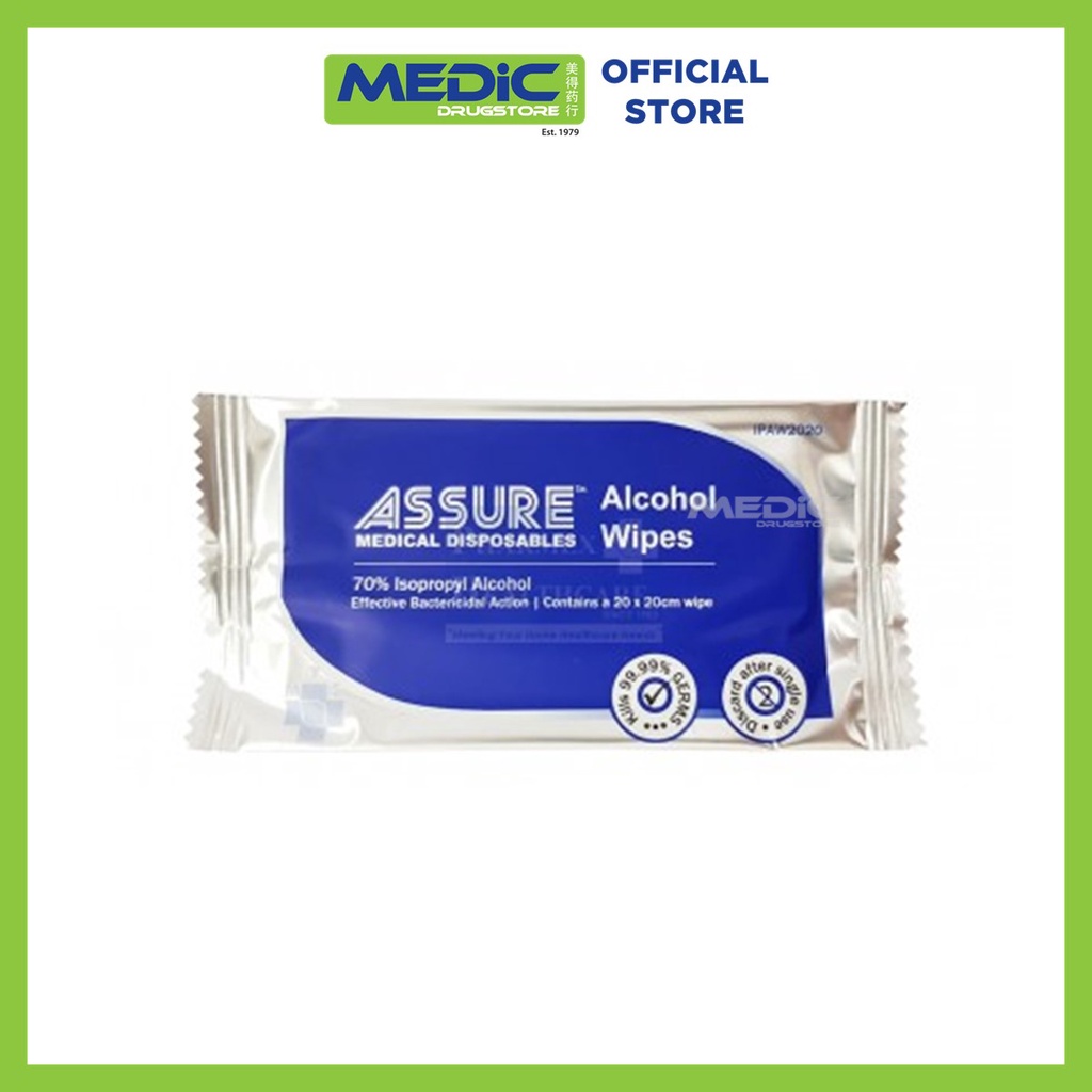 [Bundle of 4] Assure 70% Alcohol Wipes 20x20cm 50S - By Medic Drugstore ...