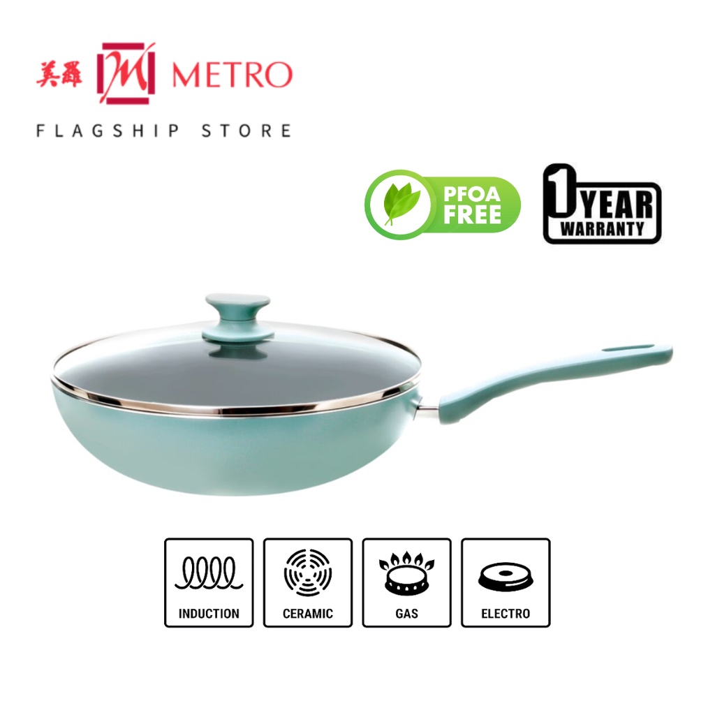 Greenpan Greenchef Seaside Healthy Ceramic 28cm Covered Wok GPGC010604 ...