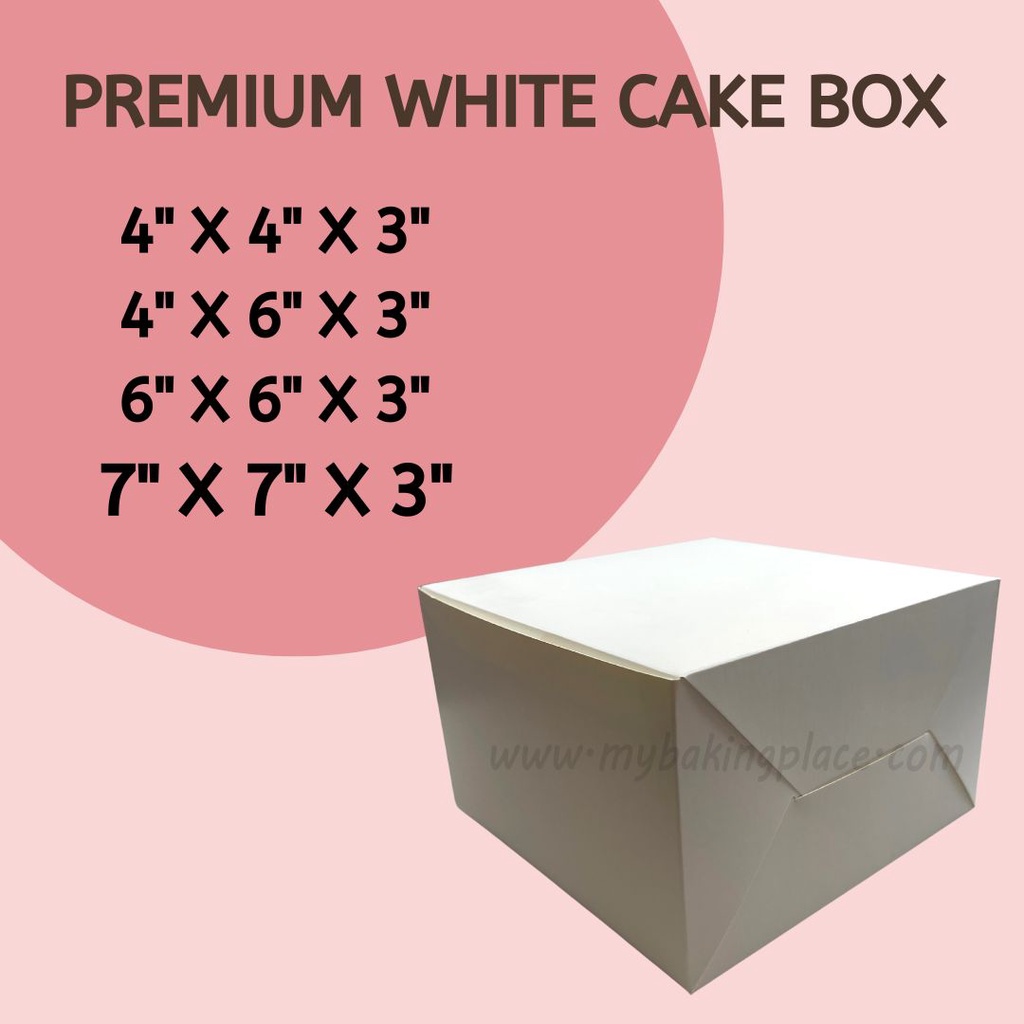 White Premium Box Kotak Kek Talam Box Food Storage Box Folding Box ...
