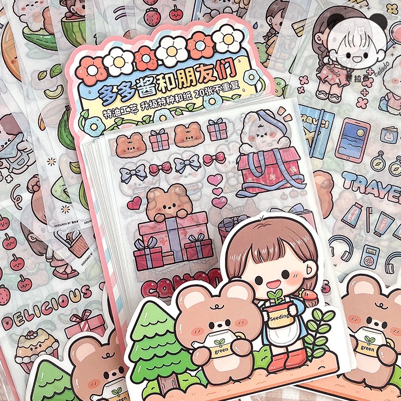Telado Paper Material Sticker Bag Creative Cute Cartoon Character ...