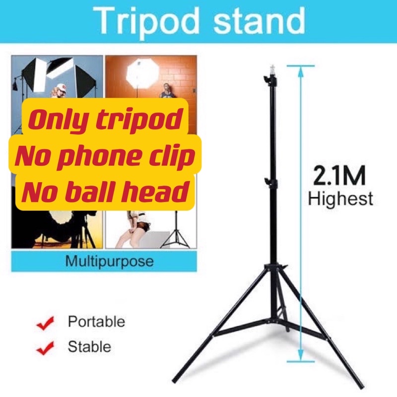 (SG Stock) Tripod Stand 210cm Portable Adjustable Stand Live Camera Selfie Tripod and Bluetooth ...