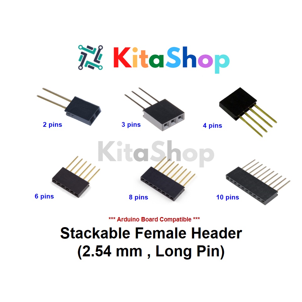 Stackable Female Header (2.54 mm , Long Pin) | Shopee Singapore