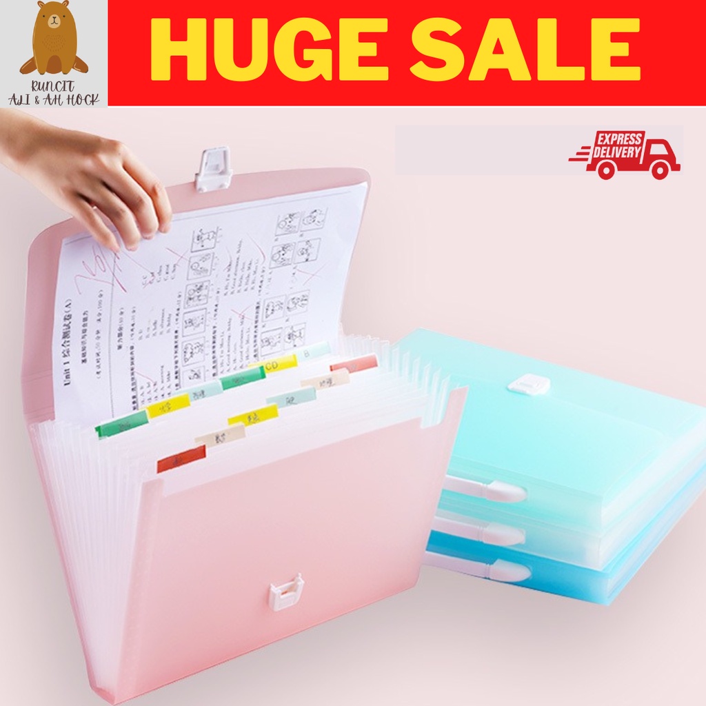 7 Divider | A4 Cliplock Expanding File With Handle | Document Bag 7 ...