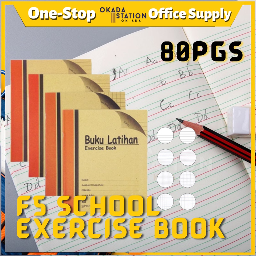 OKADA F5 Exercise Book 80pgs / Buku Latihan / School Use Writing Book ...
